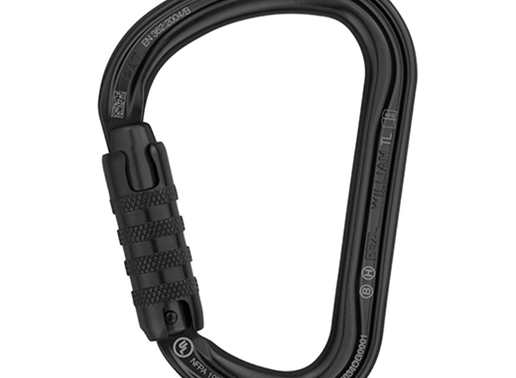 Petzl WILLIAM Pear Shaped Aluminium Karabiner Triple Action Black